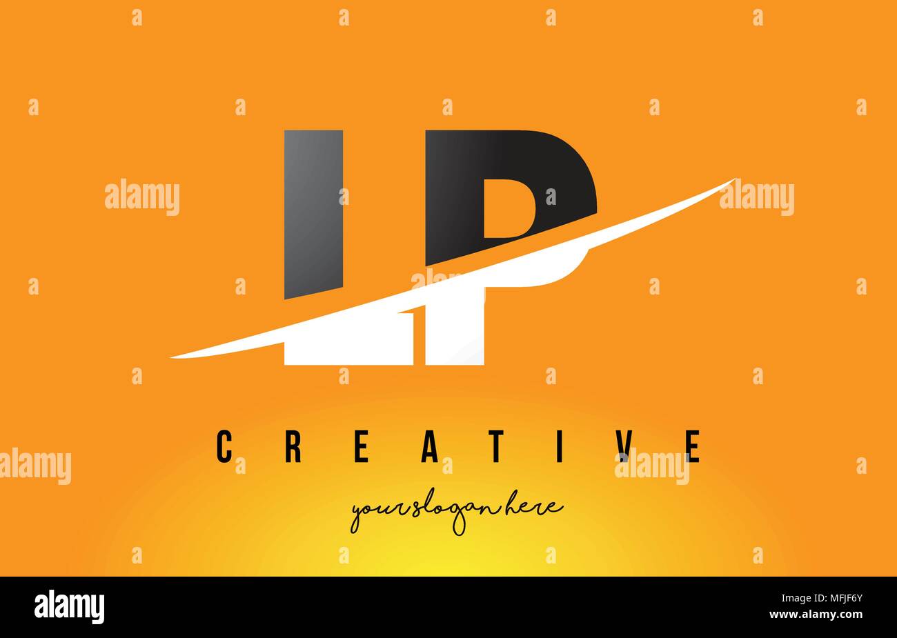 LP L P Letter Modern Logo Design with Swoosh Cutting the Middle Letters ...