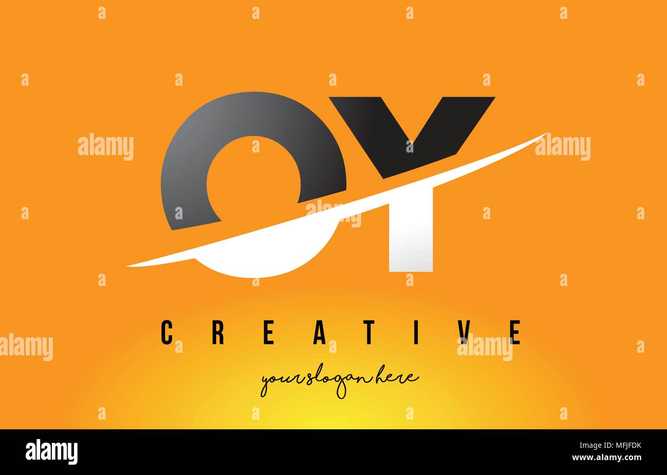 OY O Y Letter Modern Logo Design with Swoosh Cutting the Middle Letters ...
