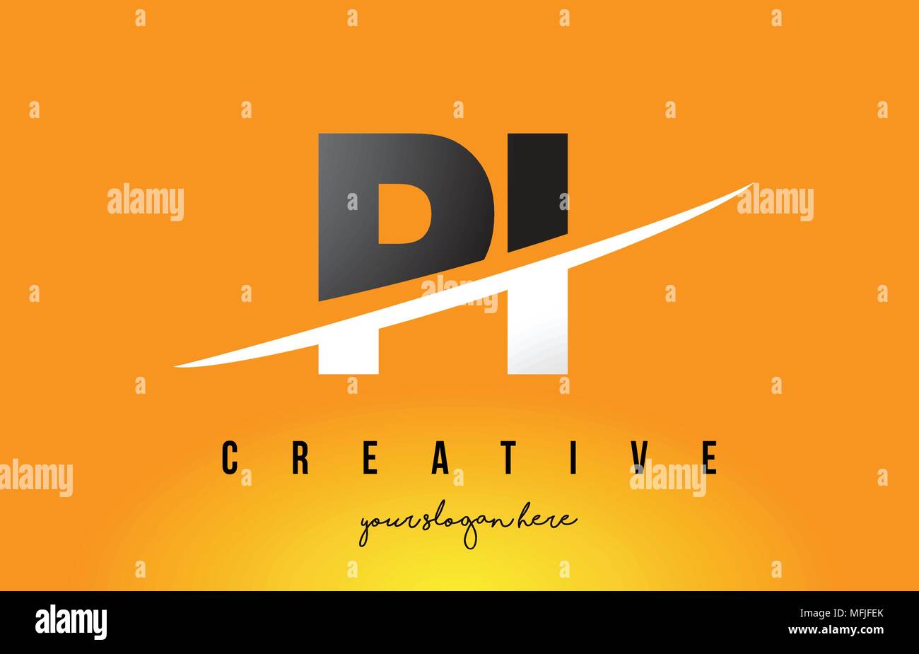 PI P I Letter Modern Logo Design with Swoosh Cutting the Middle Letters ...