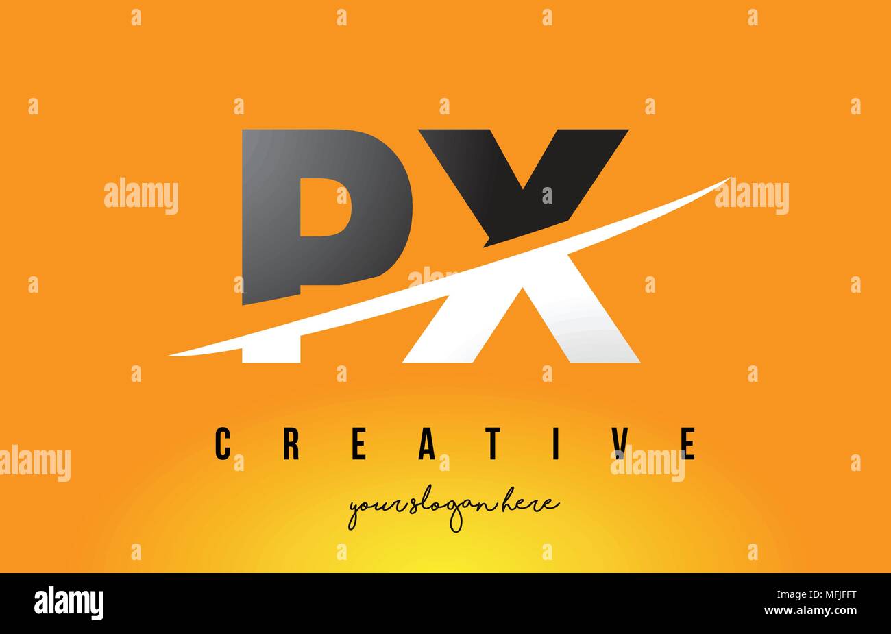 PX P X Letter Modern Logo Design with Swoosh Cutting the Middle Letters ...