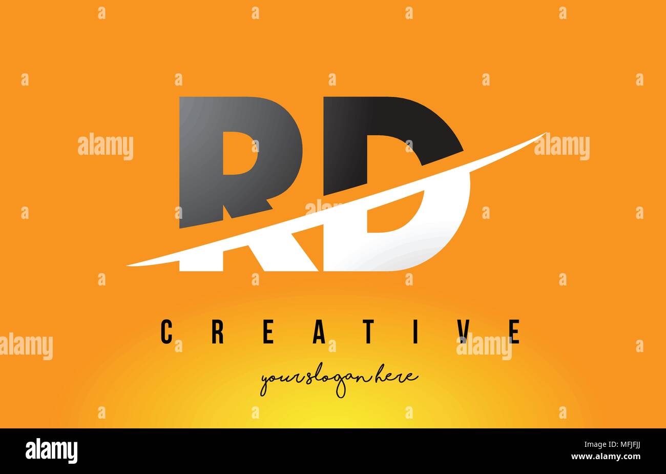 RD R D Letter Modern Logo Design with Swoosh Cutting the Middle Letters ...