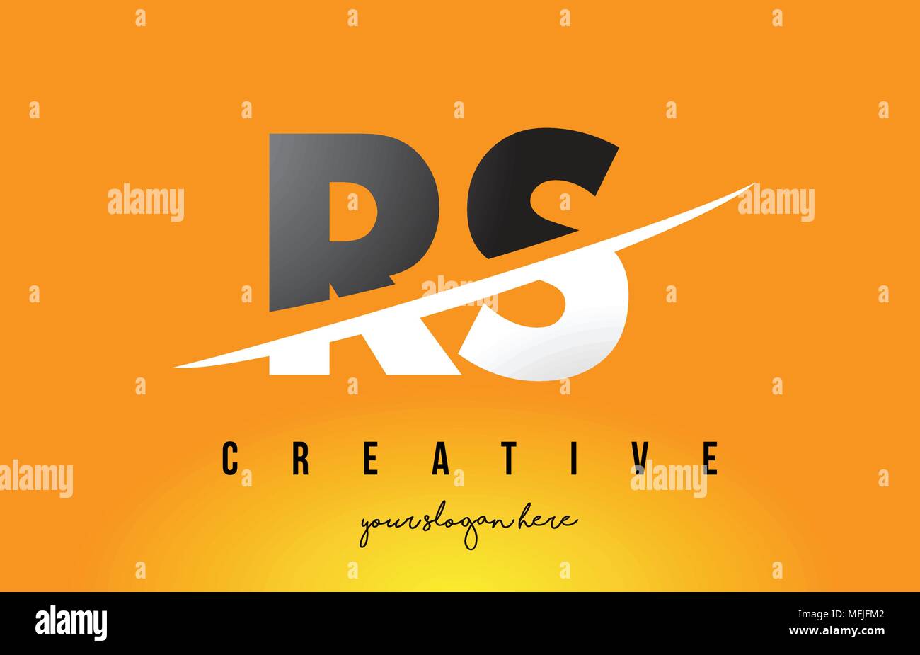 RS R S Letter Modern Logo Design with Swoosh Cutting the Middle Letters ...
