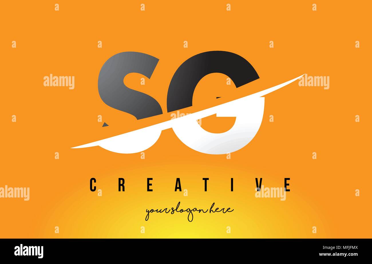 SG S G Letter Modern Logo Design with Swoosh Cutting the Middle Letters ...