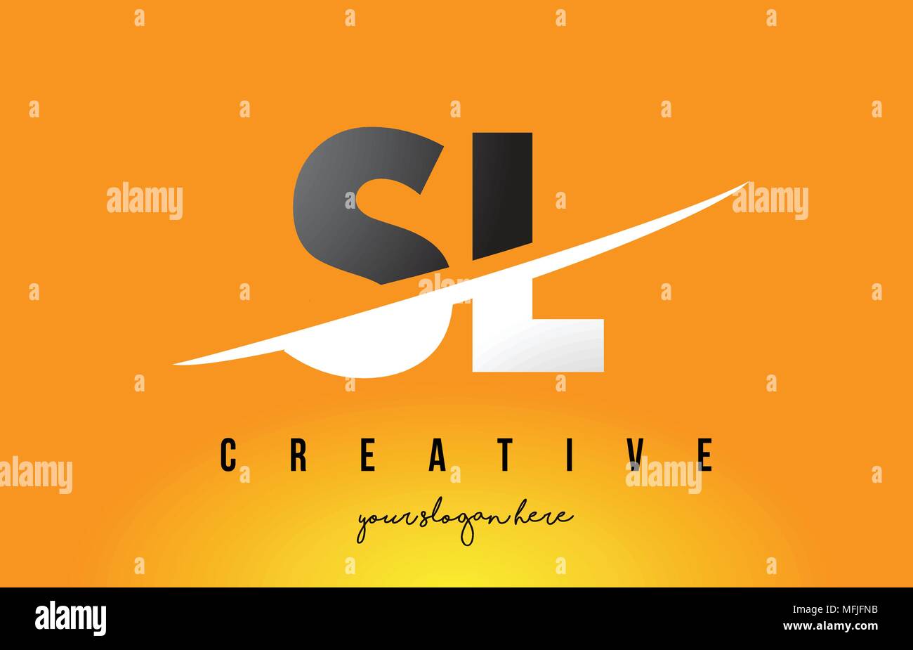 SL S L Letter Modern Logo Design with Swoosh Cutting the Middle Letters ...
