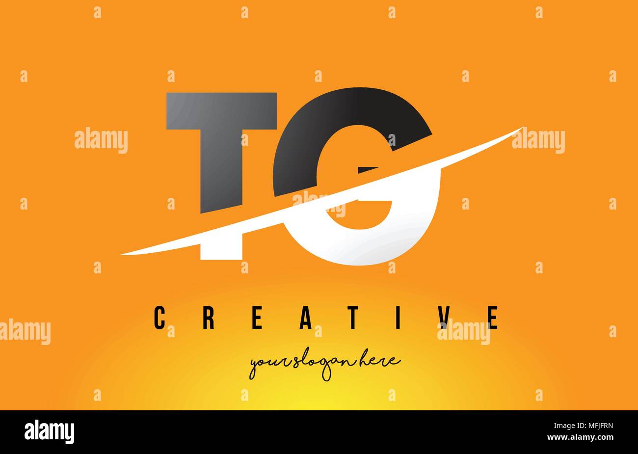 TG T G Letter Modern Logo Design with Swoosh Cutting the Middle Letters ...