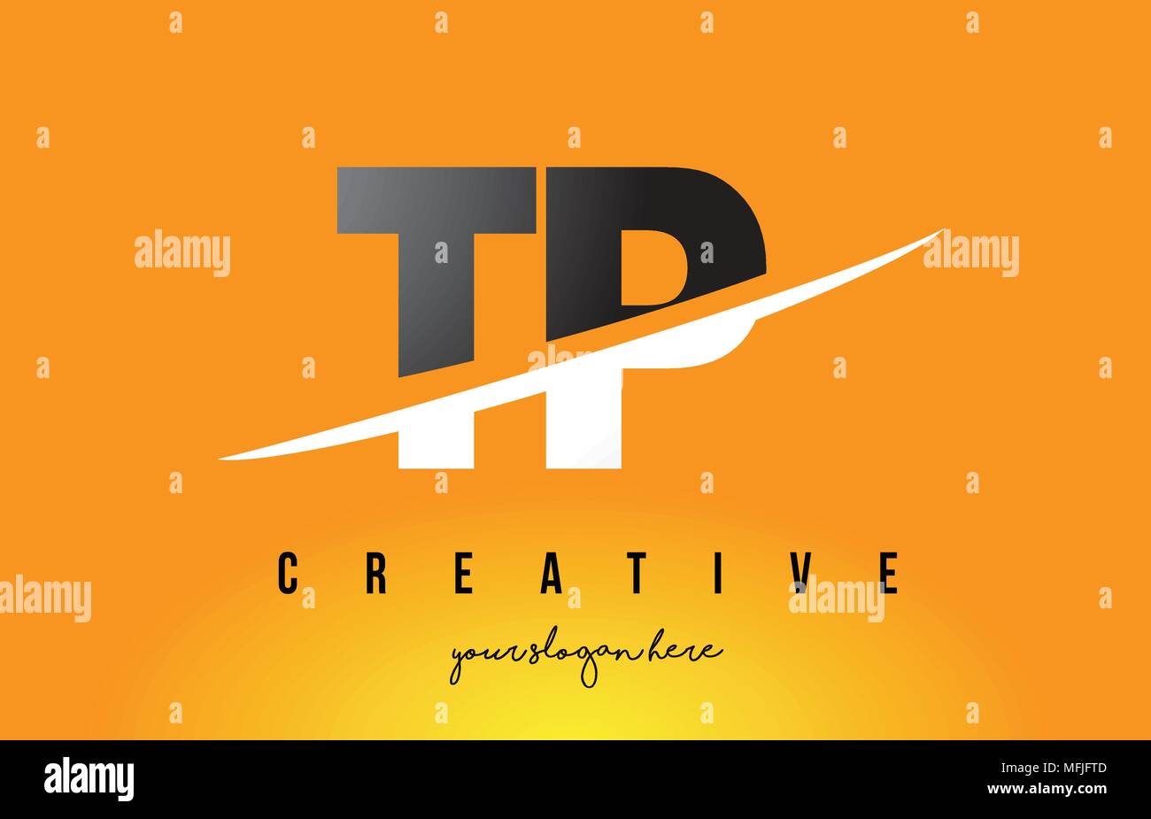 TP T P Letter Modern Logo Design with Swoosh Cutting the Middle Letters ...
