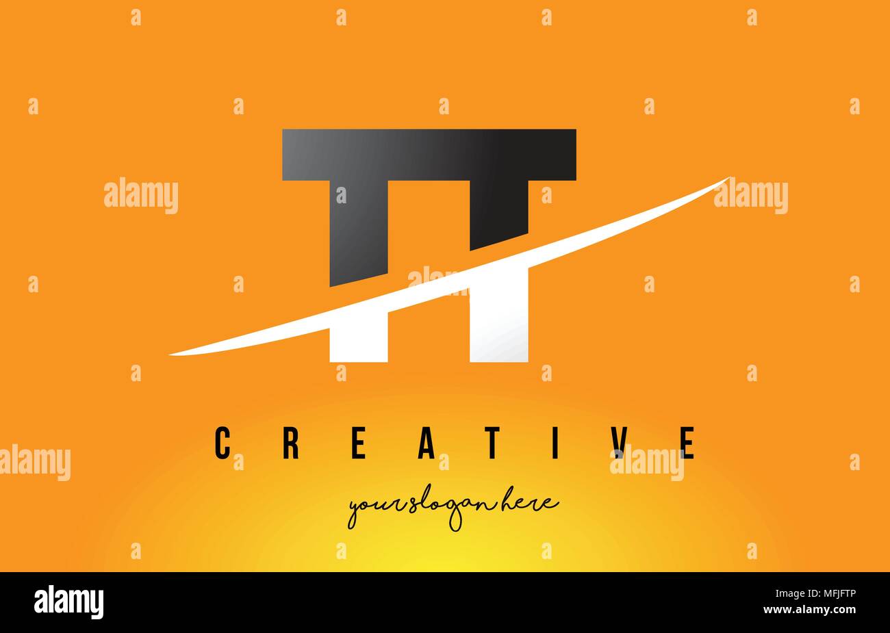 TT T Letter Modern Logo Design with Swoosh Cutting the Middle Letters ...