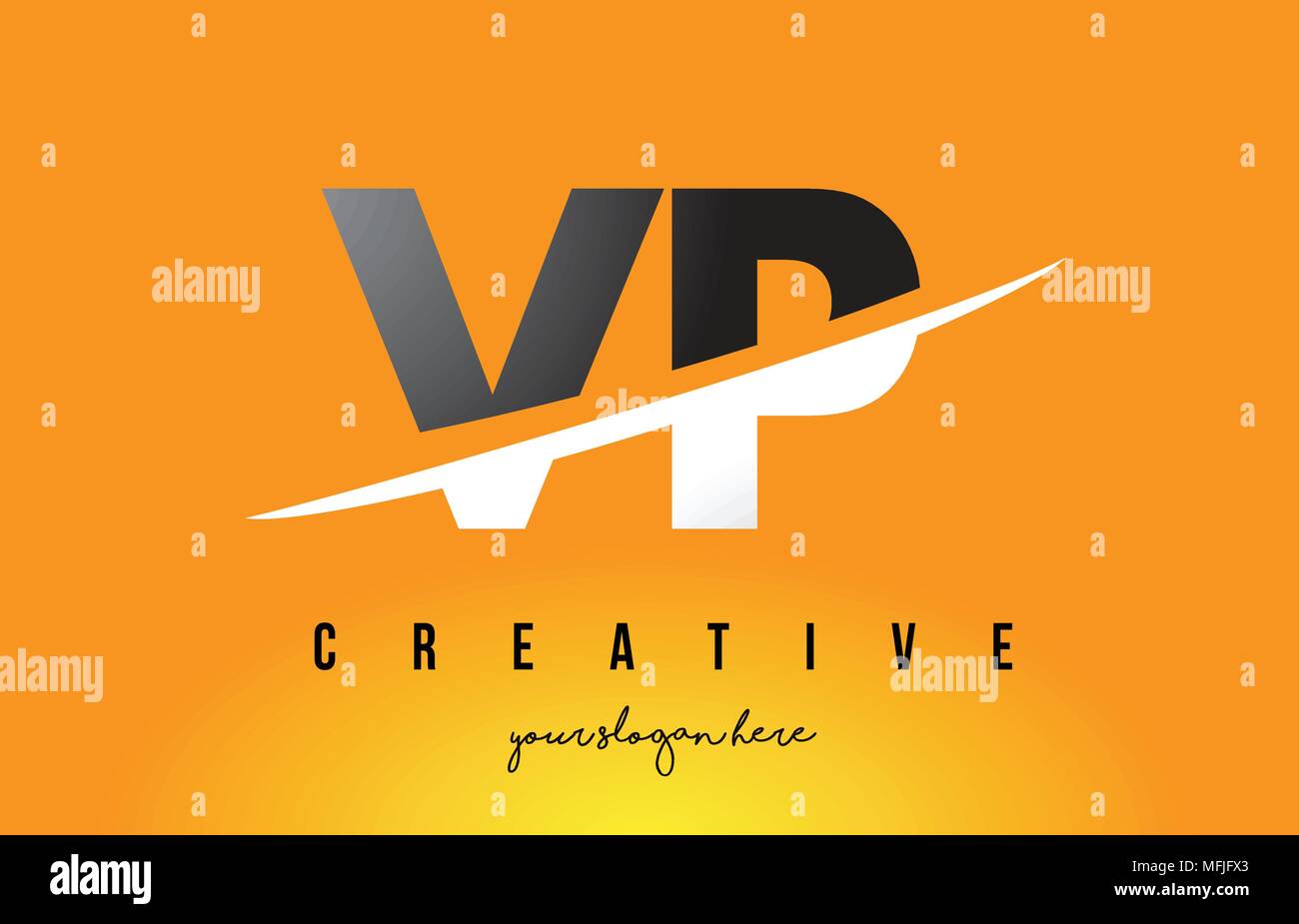 VP V P Letter Modern Logo Design with Swoosh Cutting the Middle Letters ...