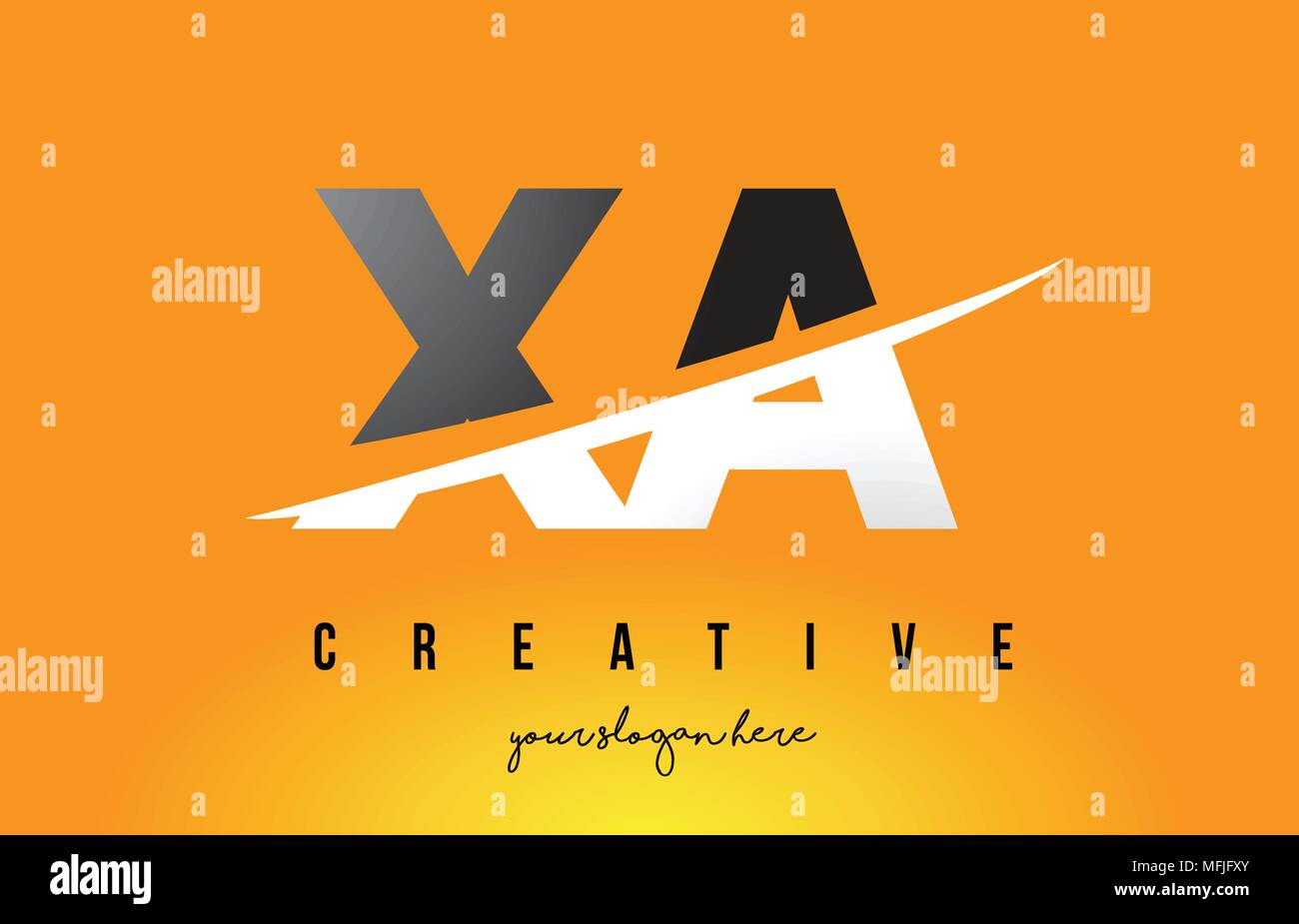 XA X A Letter Modern Logo Design with Swoosh Cutting the Middle Letters ...