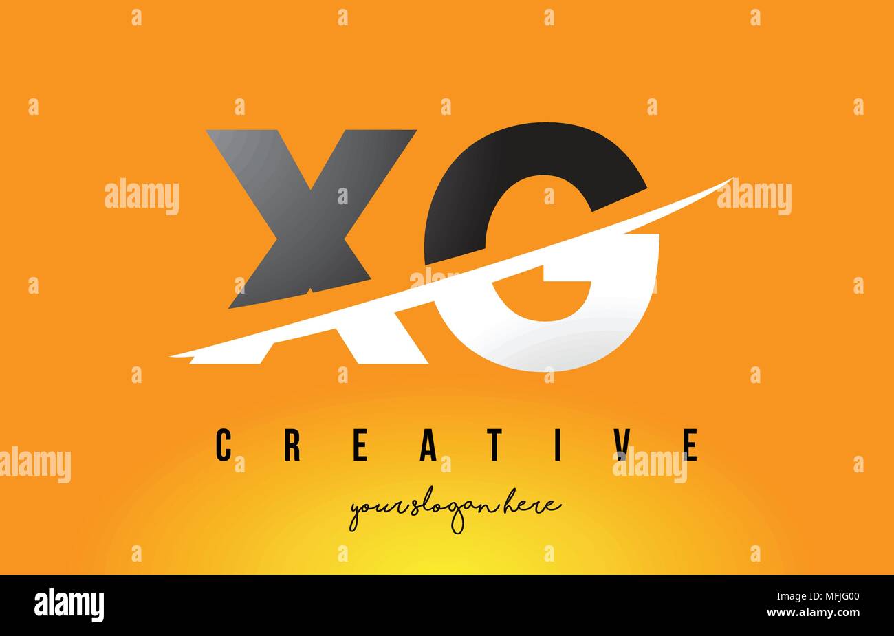 XG X G Letter Modern Logo Design with Swoosh Cutting the Middle Letters ...