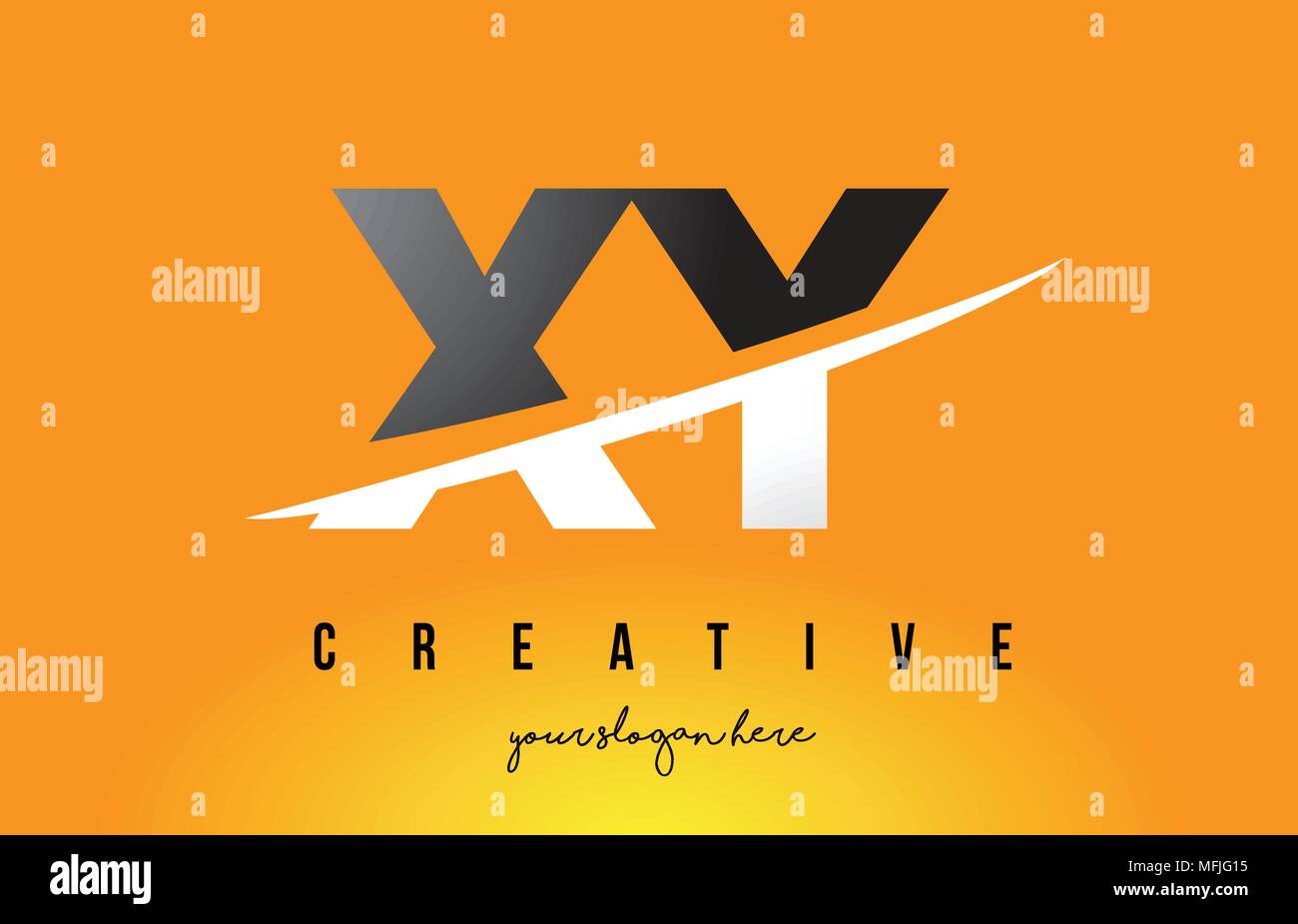 XY X Y Letter Modern Logo Design with Swoosh Cutting the Middle Letters ...