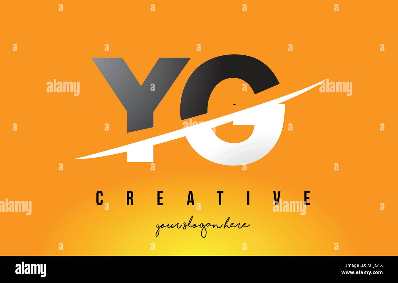 YG Y G Letter Modern Logo Design with Swoosh Cutting the Middle Letters ...