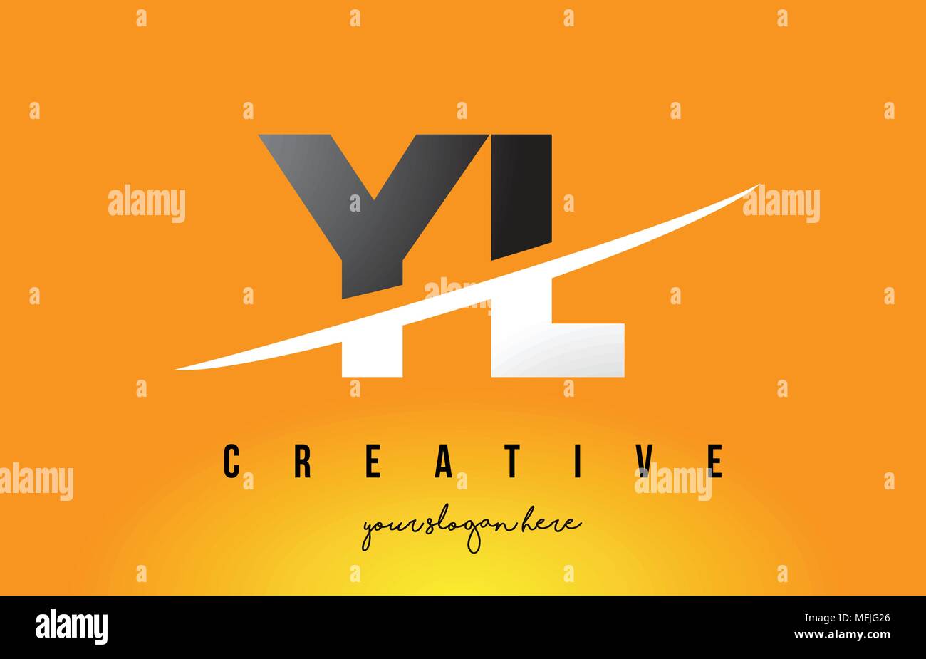 YL Y L Letter Modern Logo Design with Swoosh Cutting the Middle Letters ...
