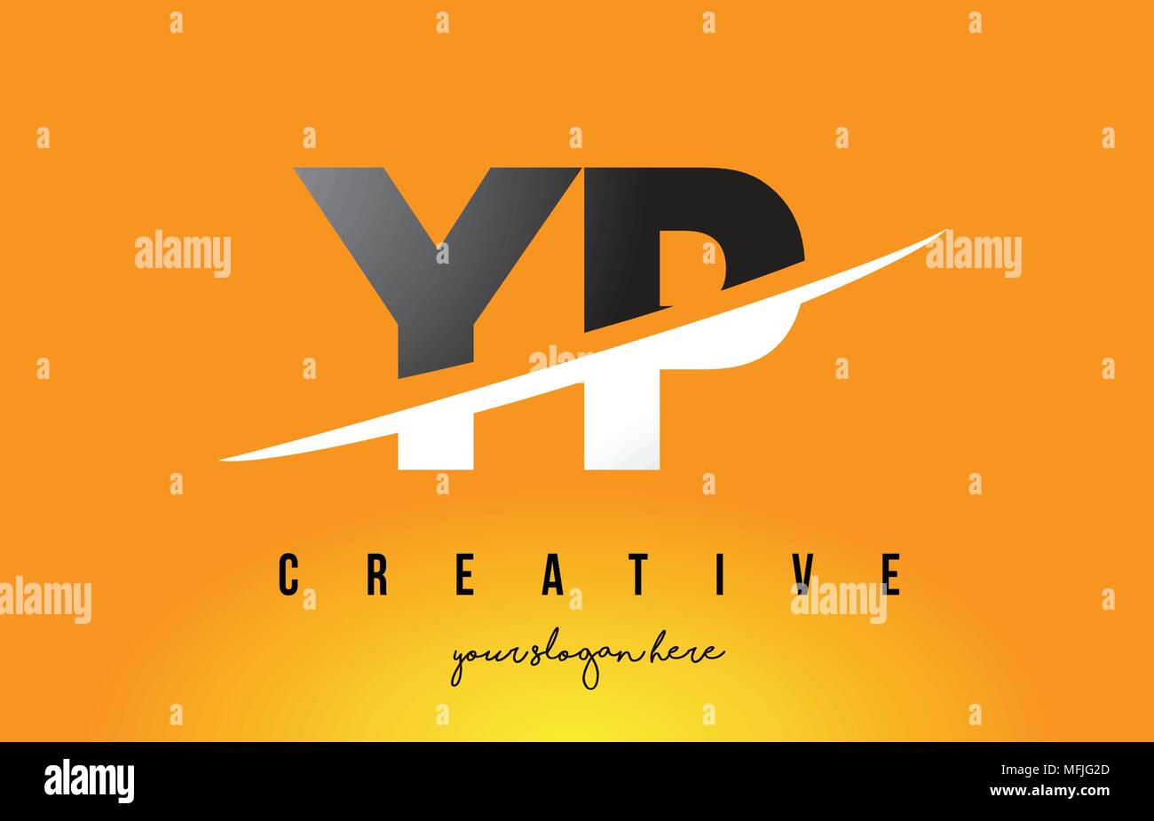 YP Y P Letter Modern Logo Design with Swoosh Cutting the Middle Letters ...