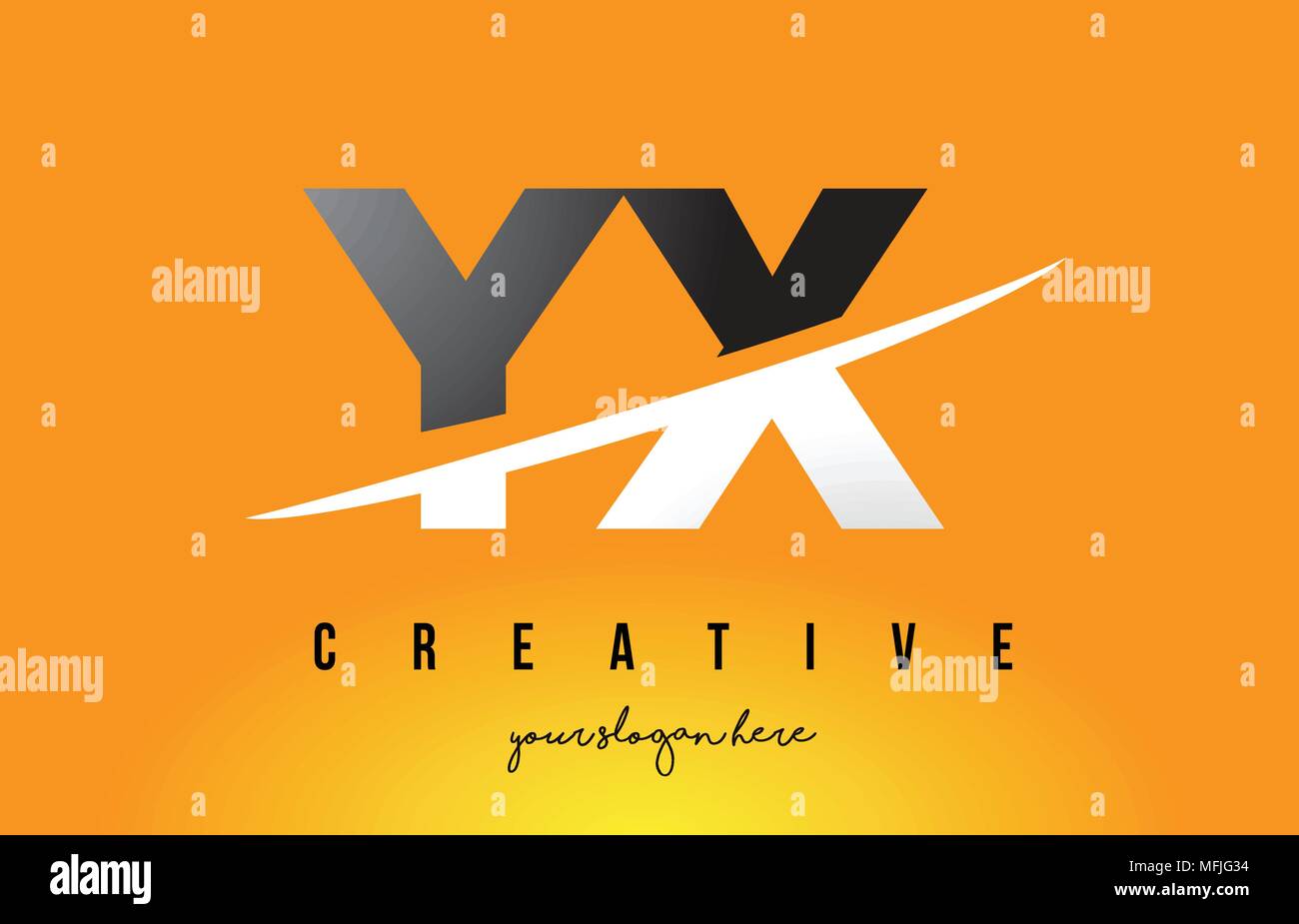 YX Y X Letter Modern Logo Design with Swoosh Cutting the Middle Letters ...