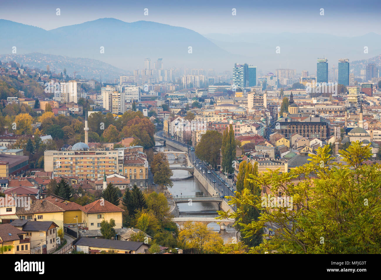 Sarajevo river elevated hi-res stock photography and images - Alamy