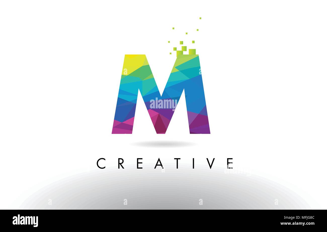 Rainbow font design letter m hi-res stock photography and images - Alamy