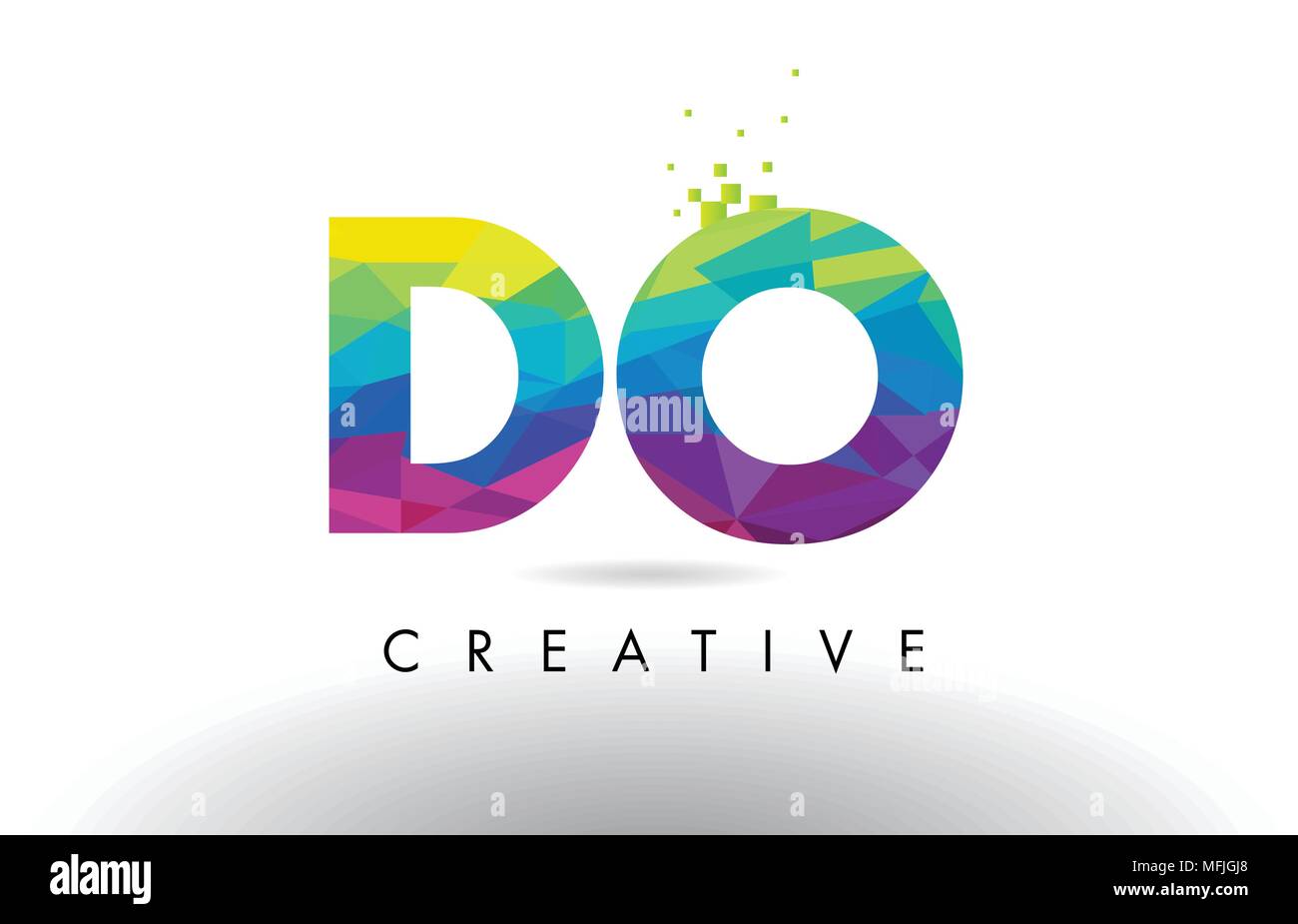 DO D O Colorful Letter Design with Creative Origami Triangles Rainbow ...