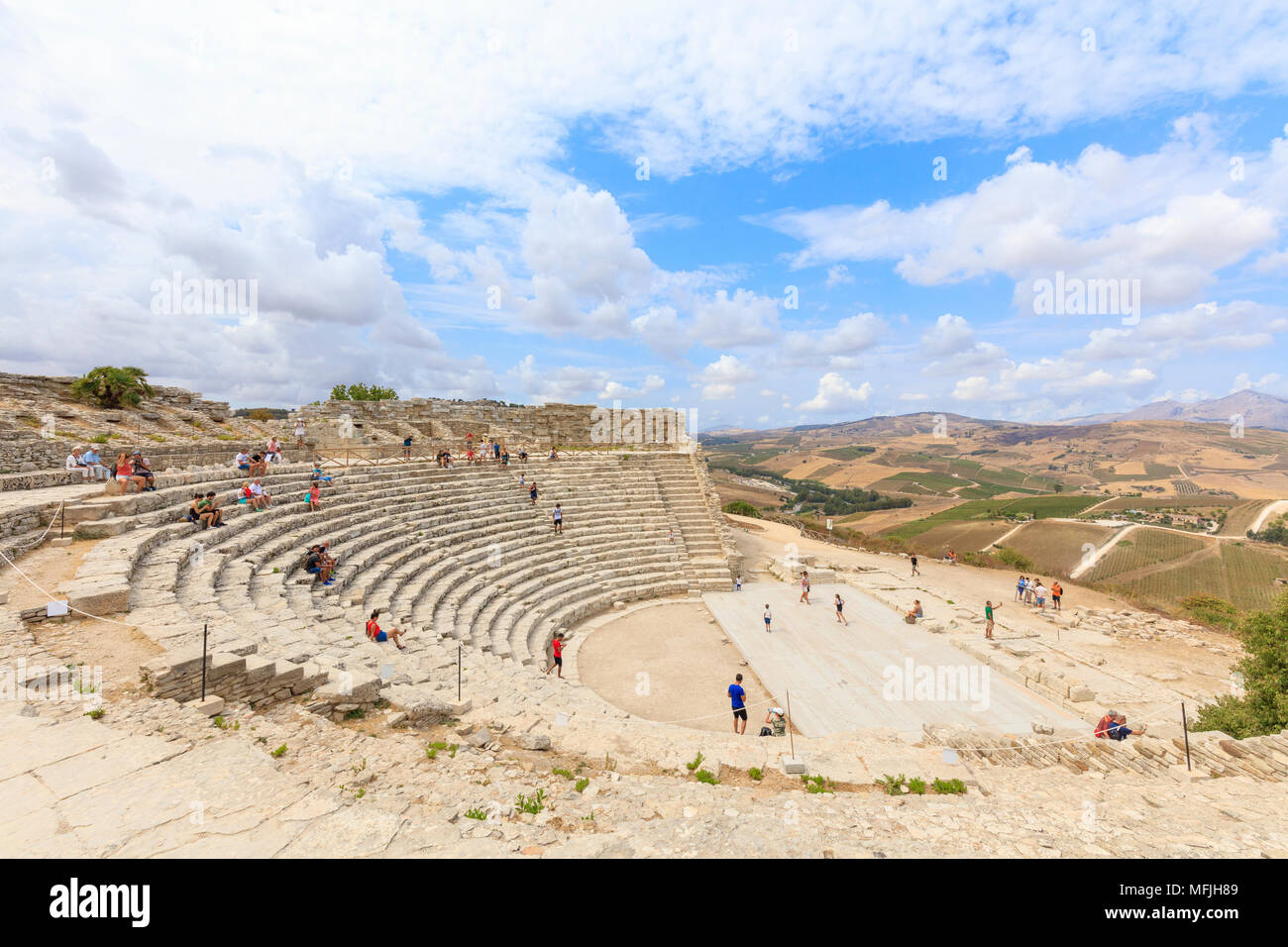 Greek amphitheatre, Segesta, Calatafimi, province of Trapani, Sicily ...