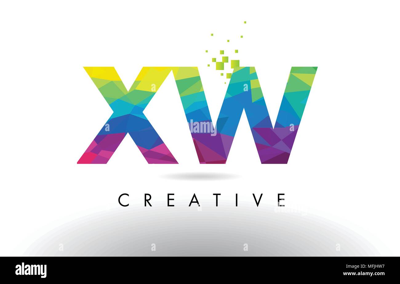 Letter w vector origami logo hi-res stock photography and images - Alamy