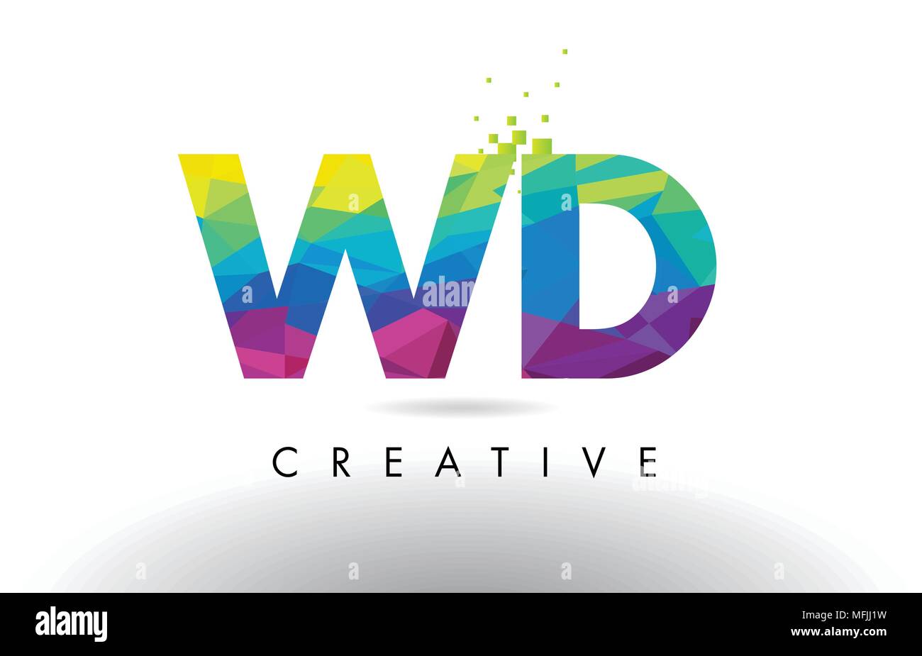 Letter w vector origami logo hi-res stock photography and images - Alamy