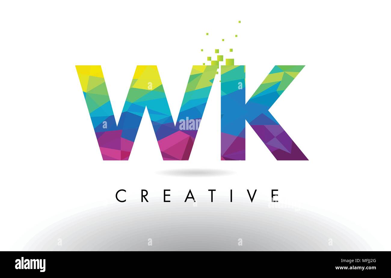 Letter w vector origami logo hi-res stock photography and images - Alamy