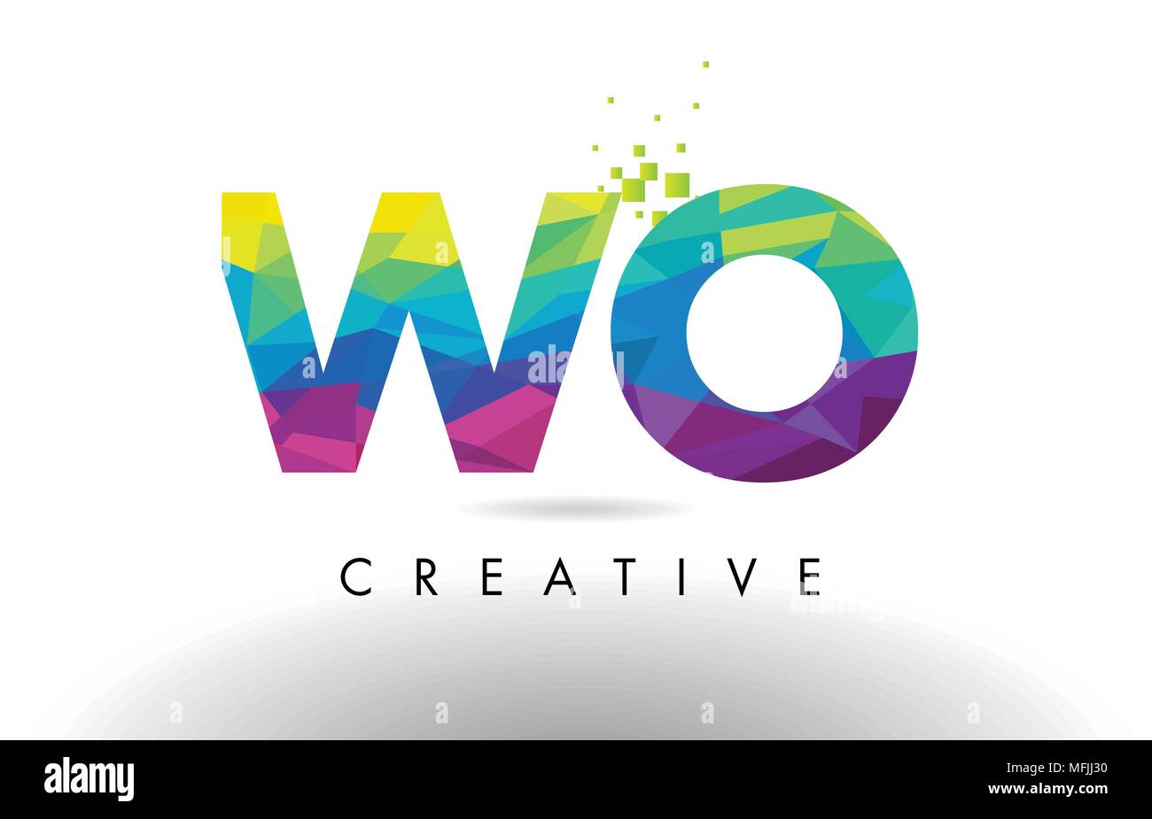 Letter w vector origami logo hi-res stock photography and images - Alamy