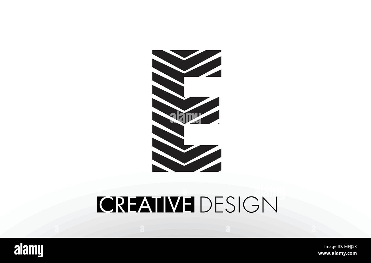E Lines Letter Design with Creative Elegant Zebra Vector Illustration ...