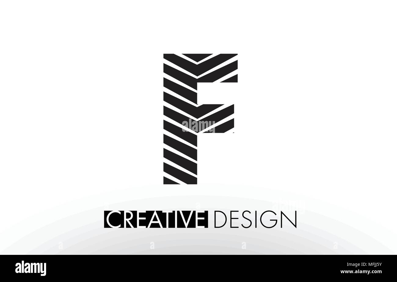 F Lines Letter Design with Creative Elegant Zebra Vector Illustration ...