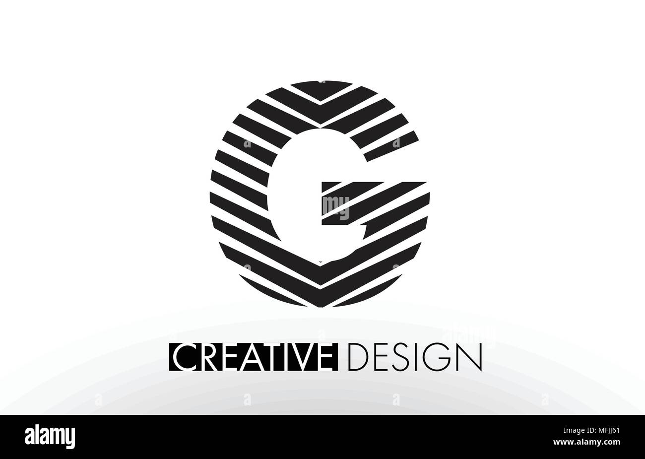 G Lines Letter Design with Creative Elegant Zebra Vector Illustration ...