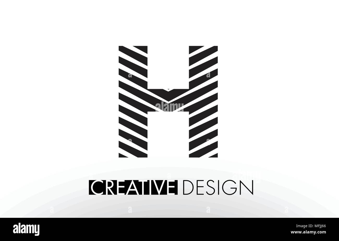 H Lines Letter Design with Creative Elegant Zebra Vector Illustration ...