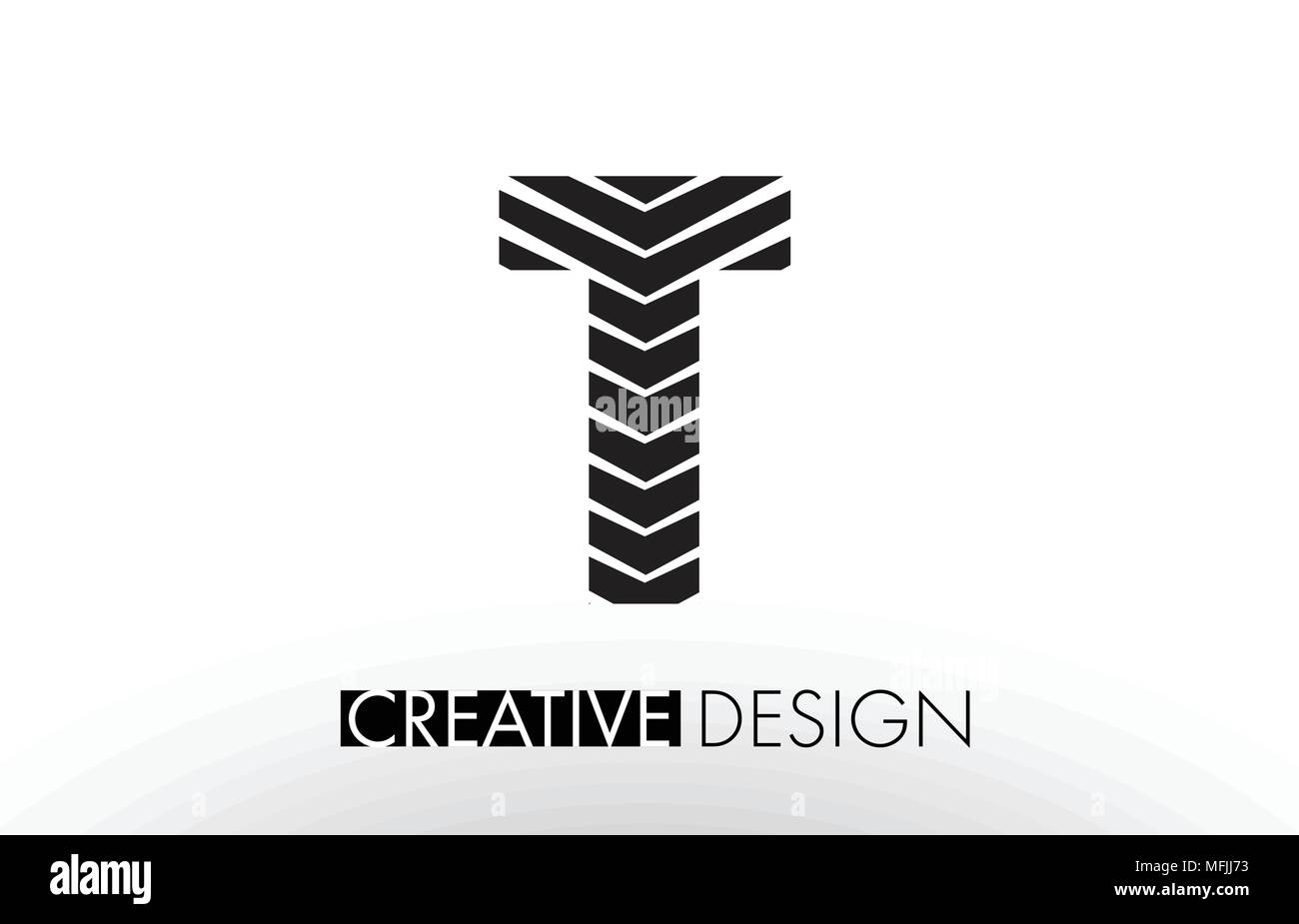 T Lines Letter Design with Creative Elegant Zebra Vector Illustration ...