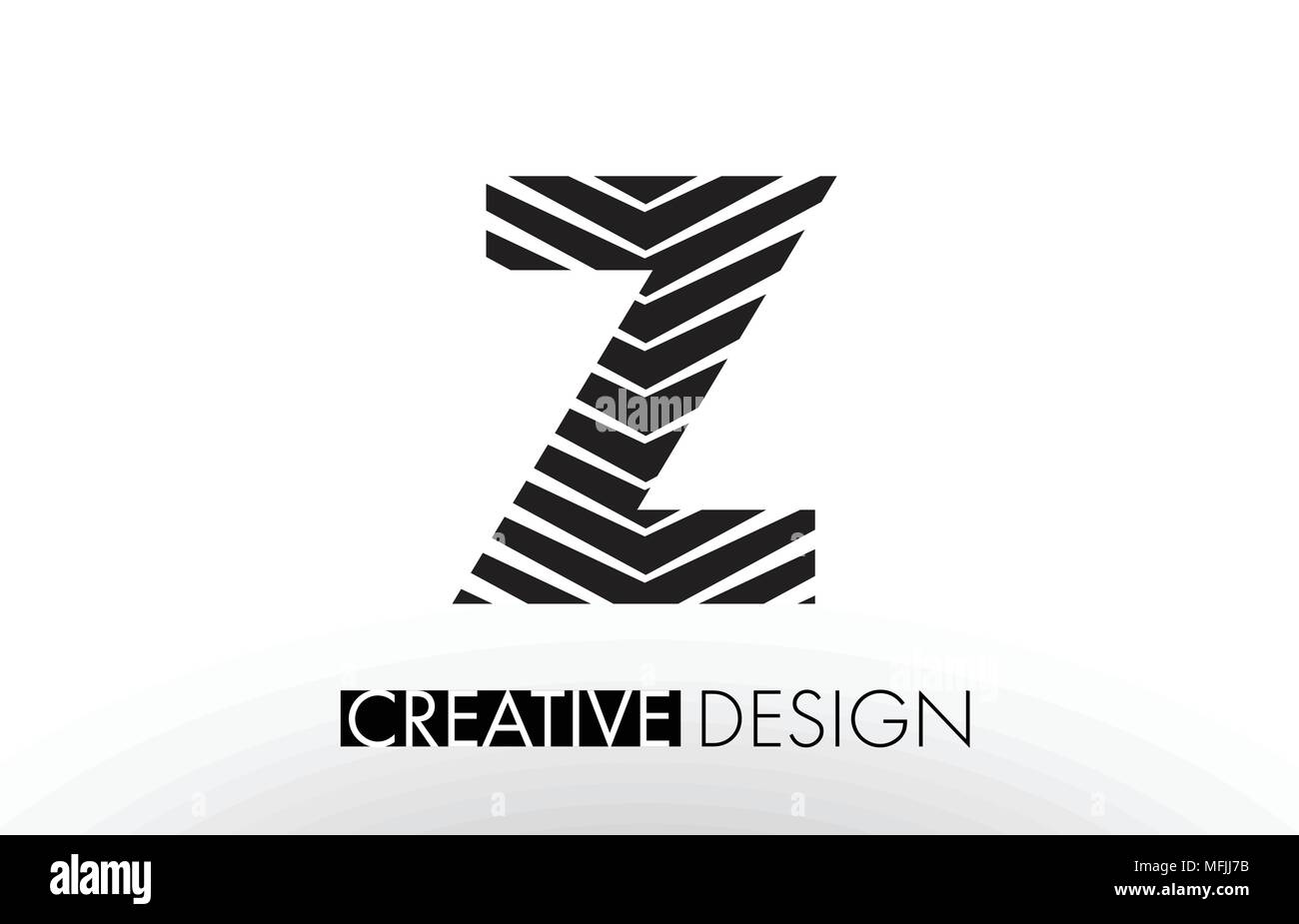 Z Lines Letter Design with Creative Elegant Zebra Vector Illustration ...