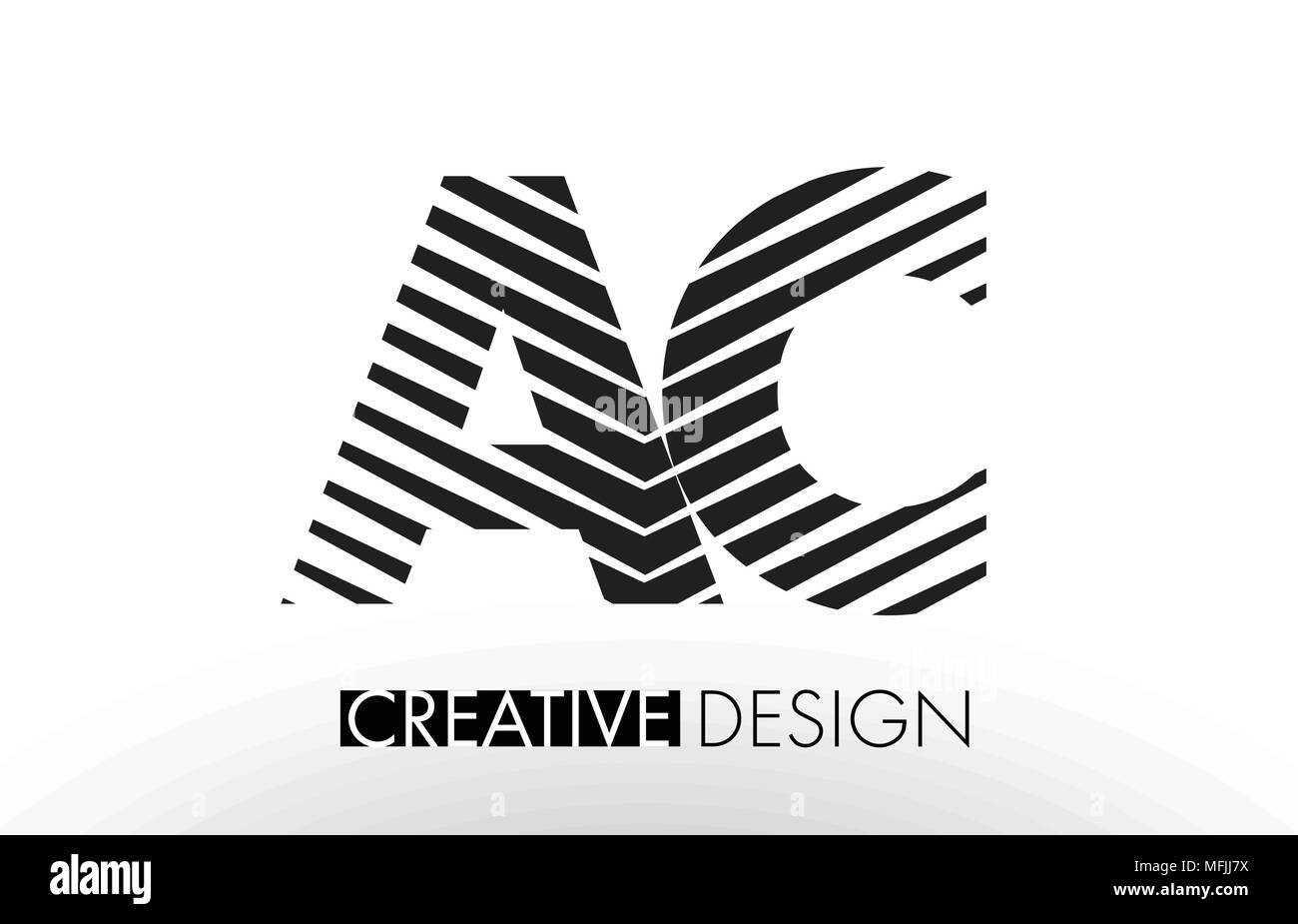 AC A C Lines Letter Design with Creative Elegant Zebra Vector ...