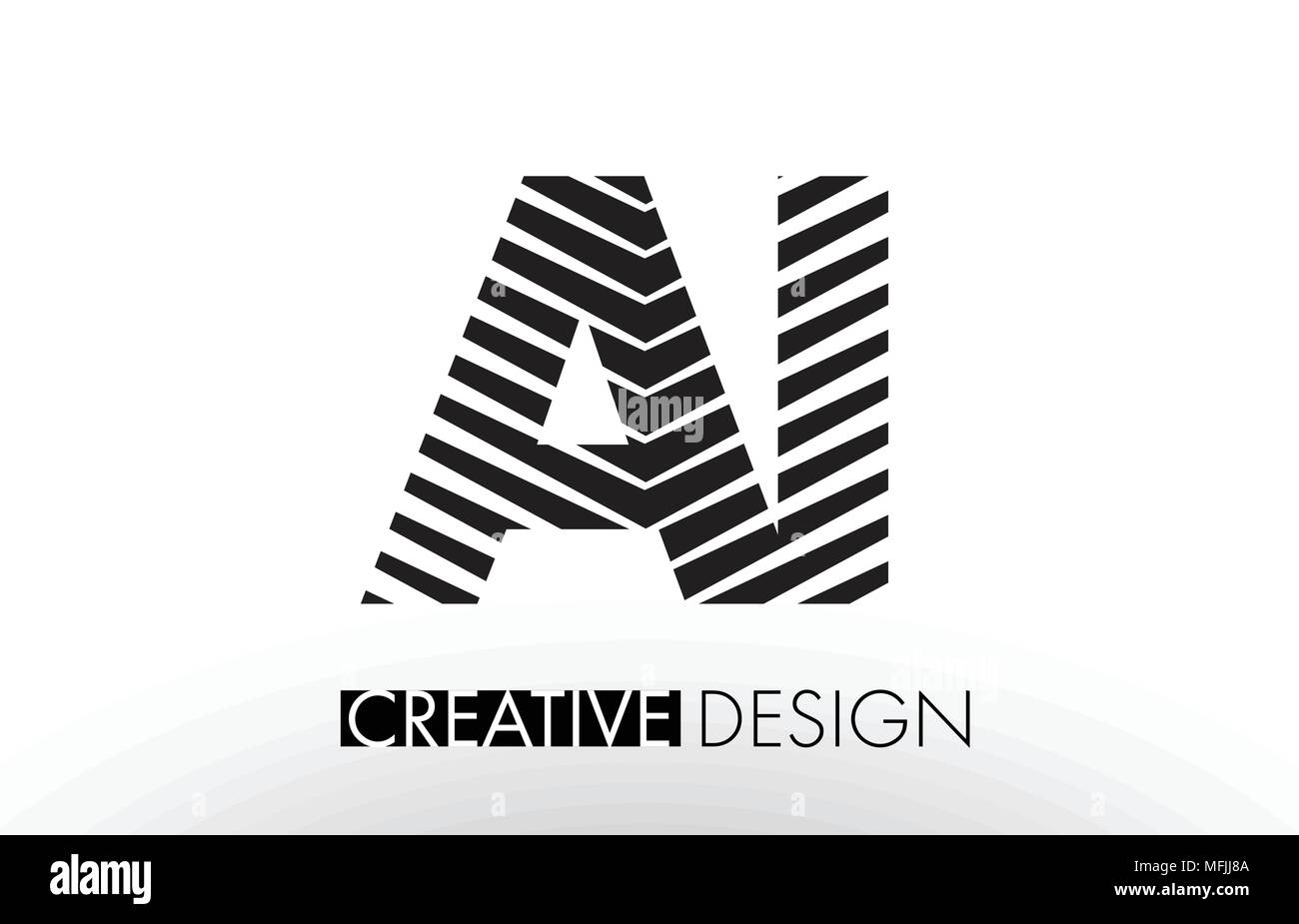 Ai A I Lines Letter Design With Creative Elegant Zebra Vector Illustration Stock Vector Image