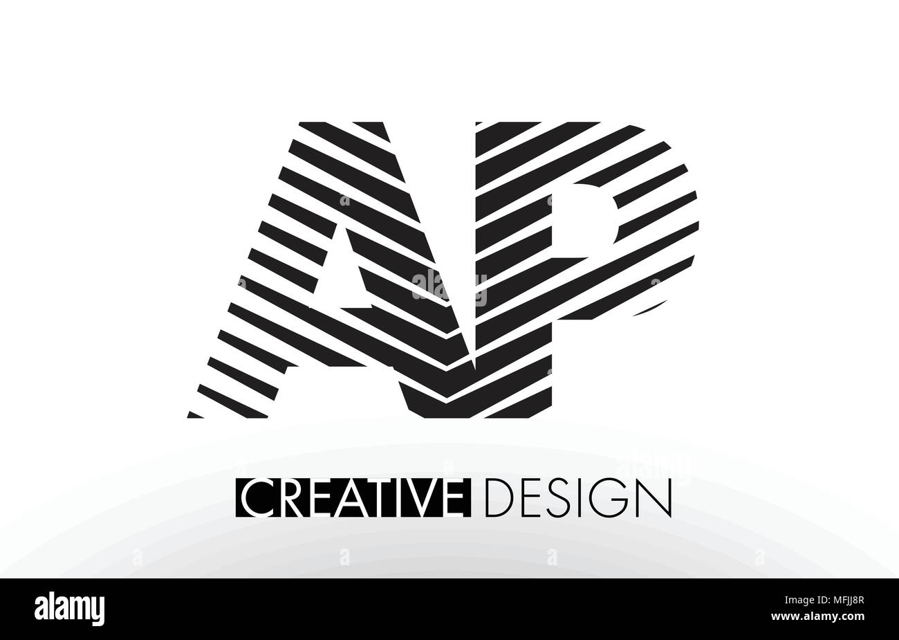 AP A P Lines Letter Design with Creative Elegant Zebra Vector ...