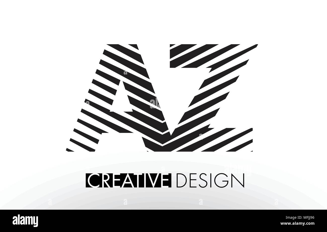 AZ A Z Lines Letter Design with Creative Elegant Zebra Vector ...