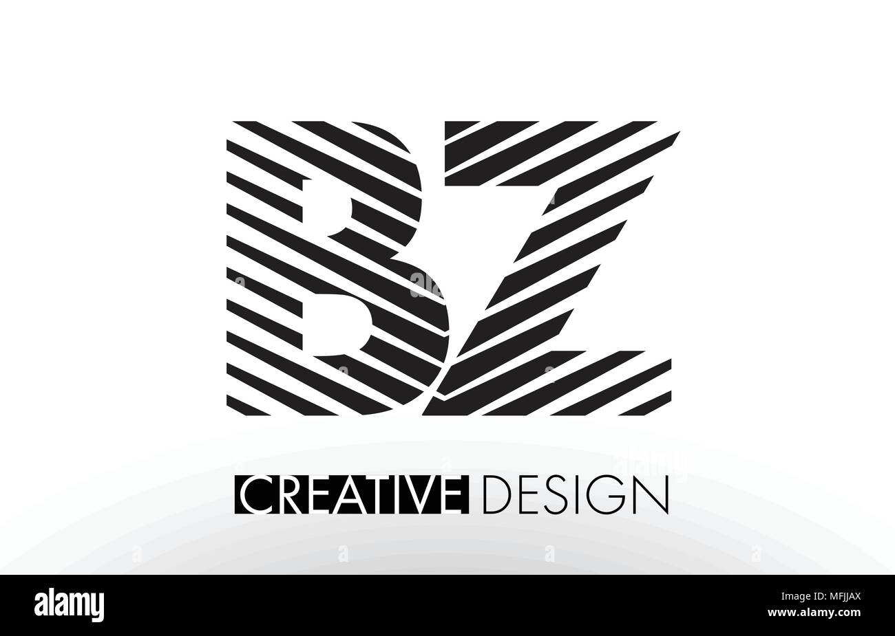 BZ B Z Lines Letter Design with Creative Elegant Zebra Vector ...