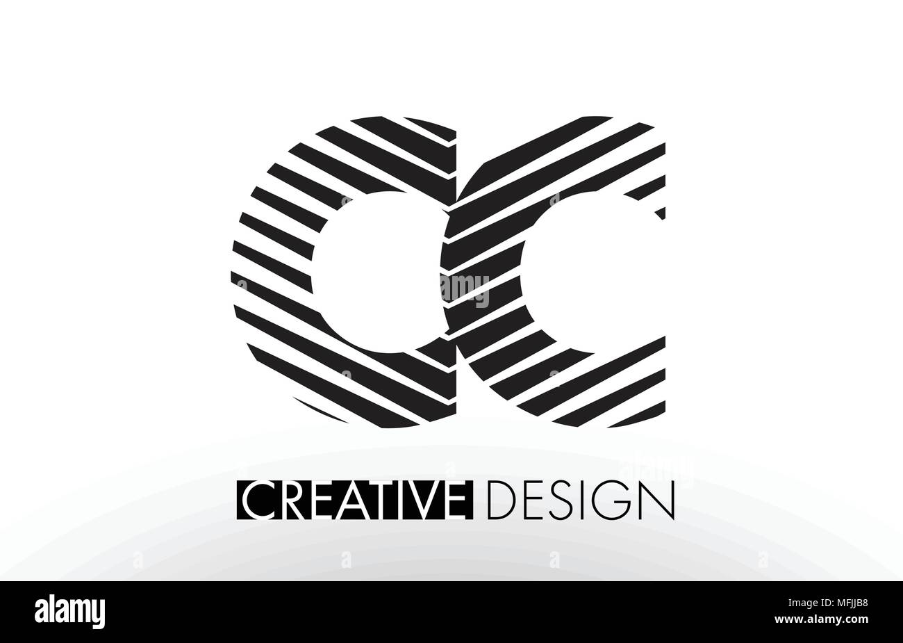 CC C C Lines Letter Design with Creative Elegant Zebra Vector ...