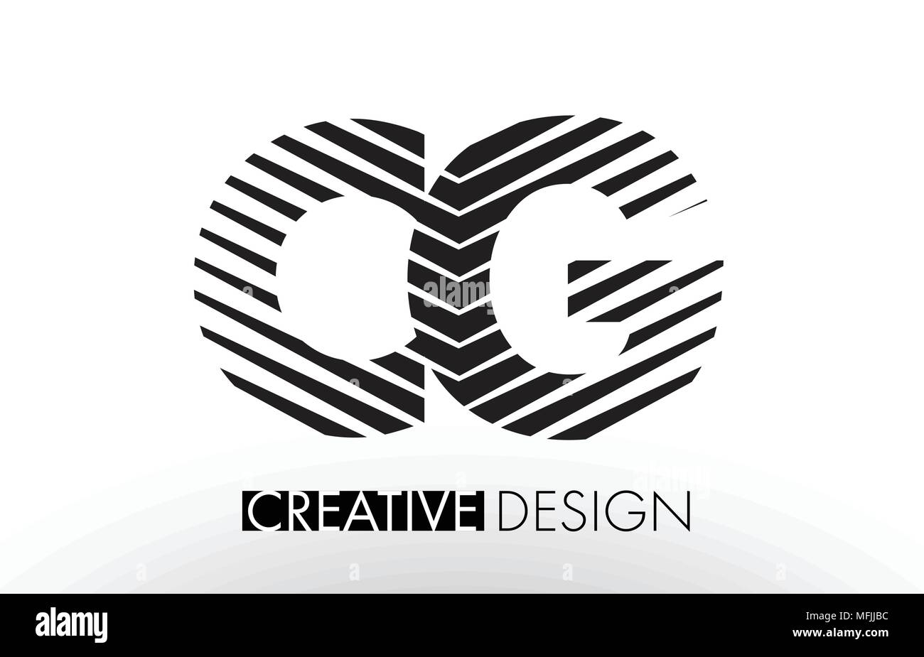 CG C G Lines Letter Design with Creative Elegant Zebra Vector ...