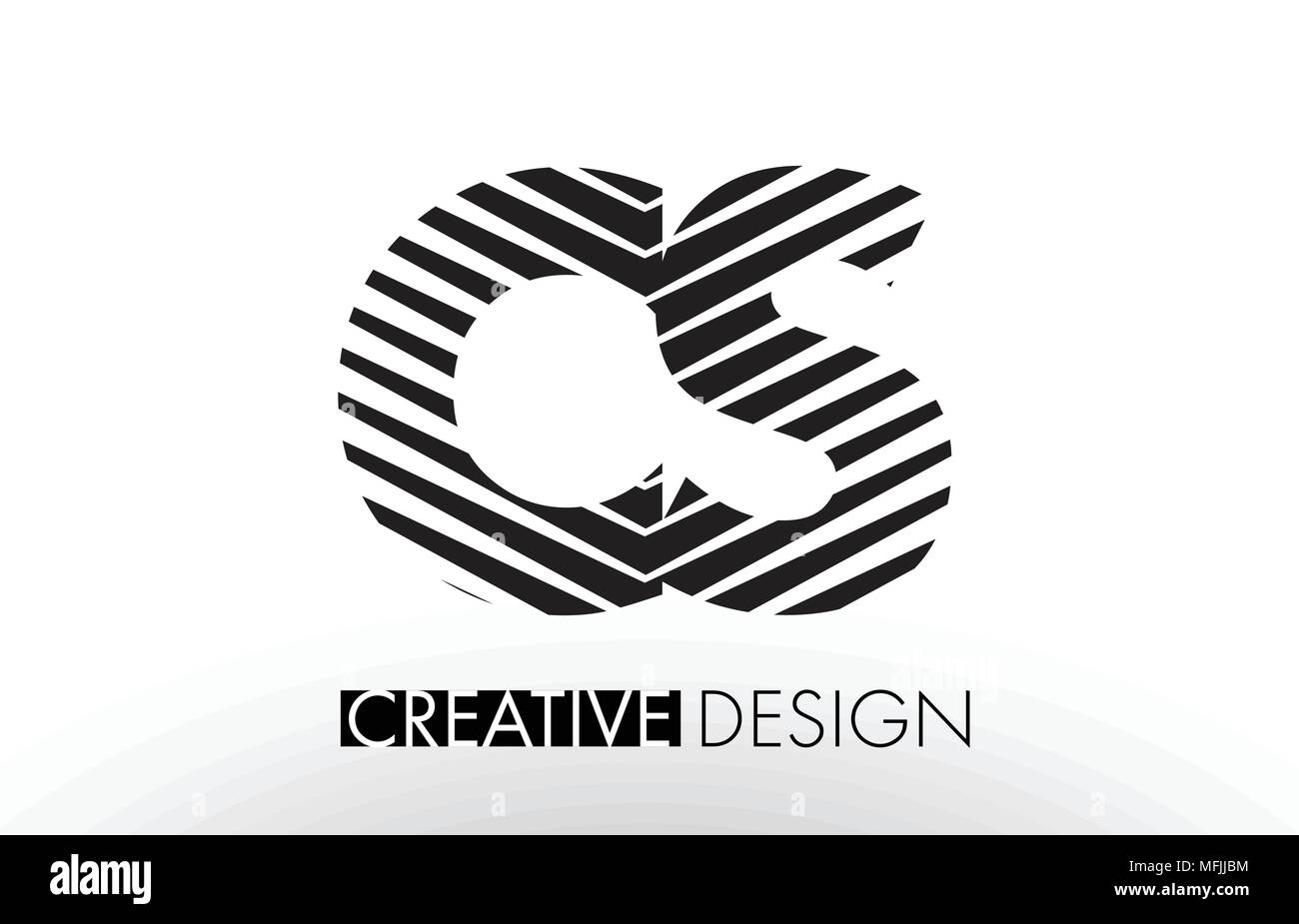 CS C S Lines Letter Design with Creative Elegant Zebra Vector ...