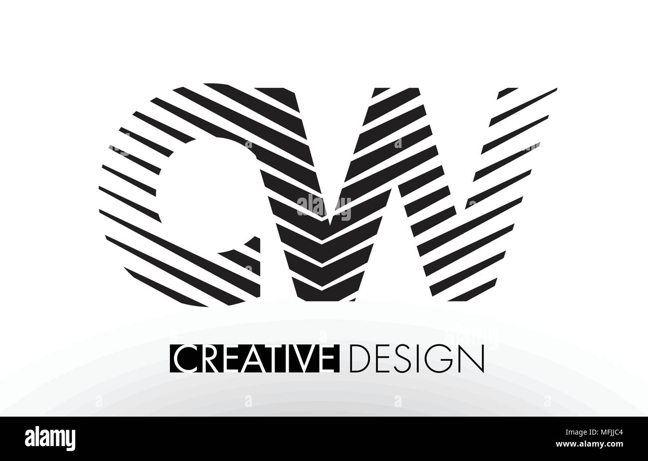 Cw C W Lines Letter Design With Creative Elegant Zebra Vector Illustration Stock Vector Image