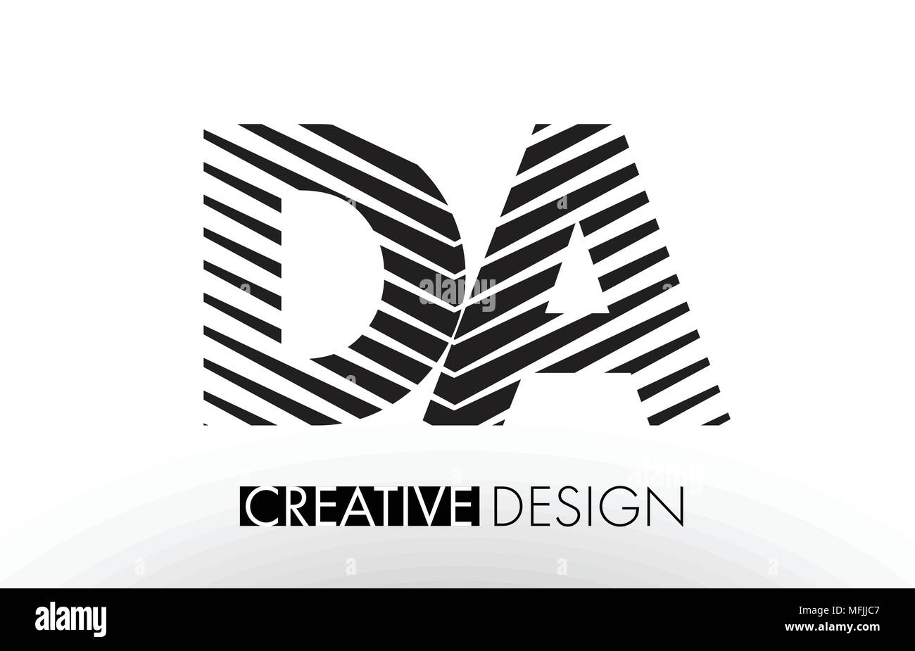 DA D A Lines Letter Design with Creative Elegant Zebra Vector ...