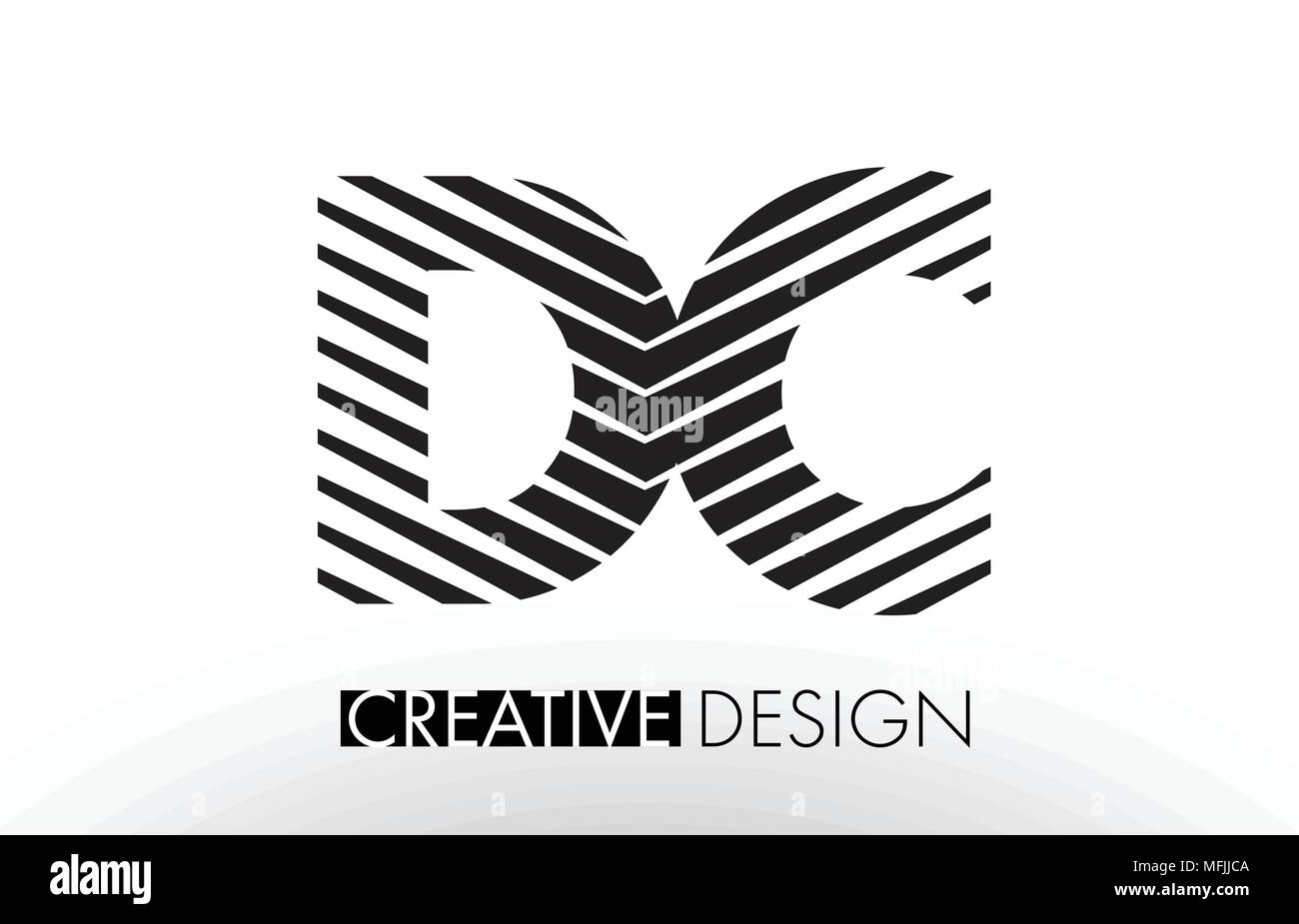 DC D C Lines Letter Design with Creative Elegant Zebra Vector ...
