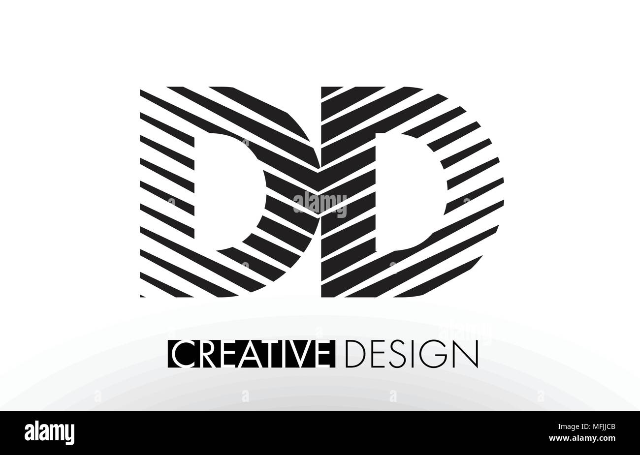 DD D D Lines Letter Design with Creative Elegant Zebra Vector ...