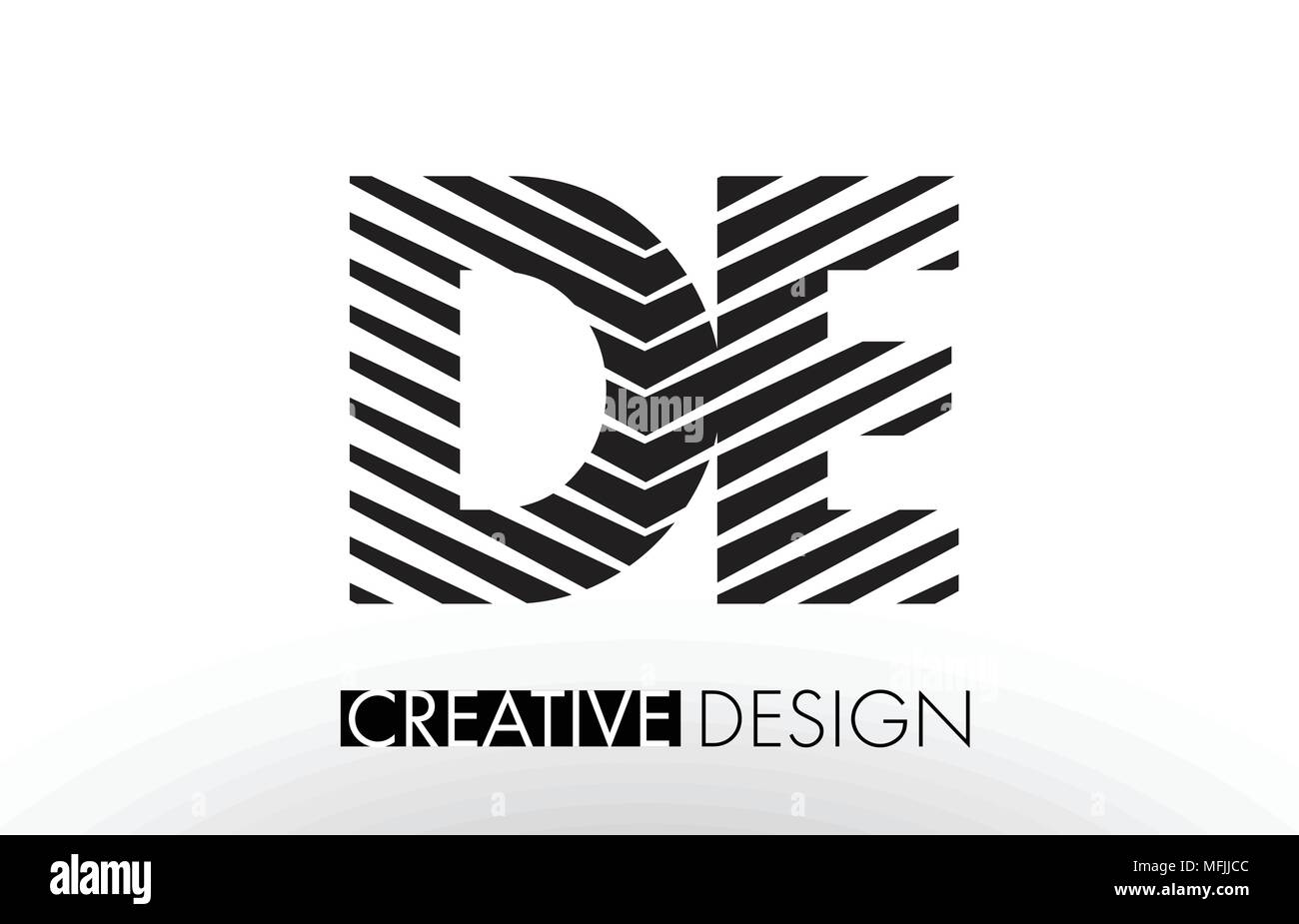 DE D E Lines Letter Design with Creative Elegant Zebra Vector ...
