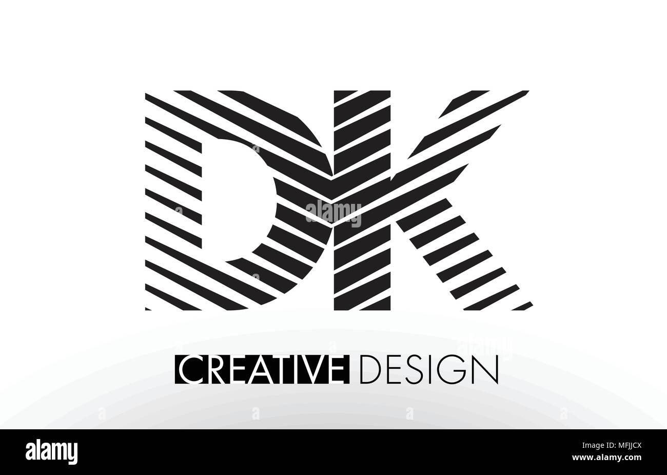 DK D K Lines Letter Design with Creative Elegant Zebra Vector ...
