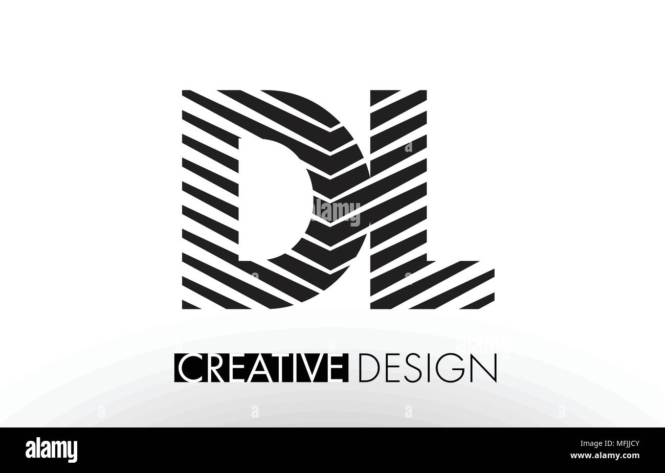 DL D L Lines Letter Design with Creative Elegant Zebra Vector ...
