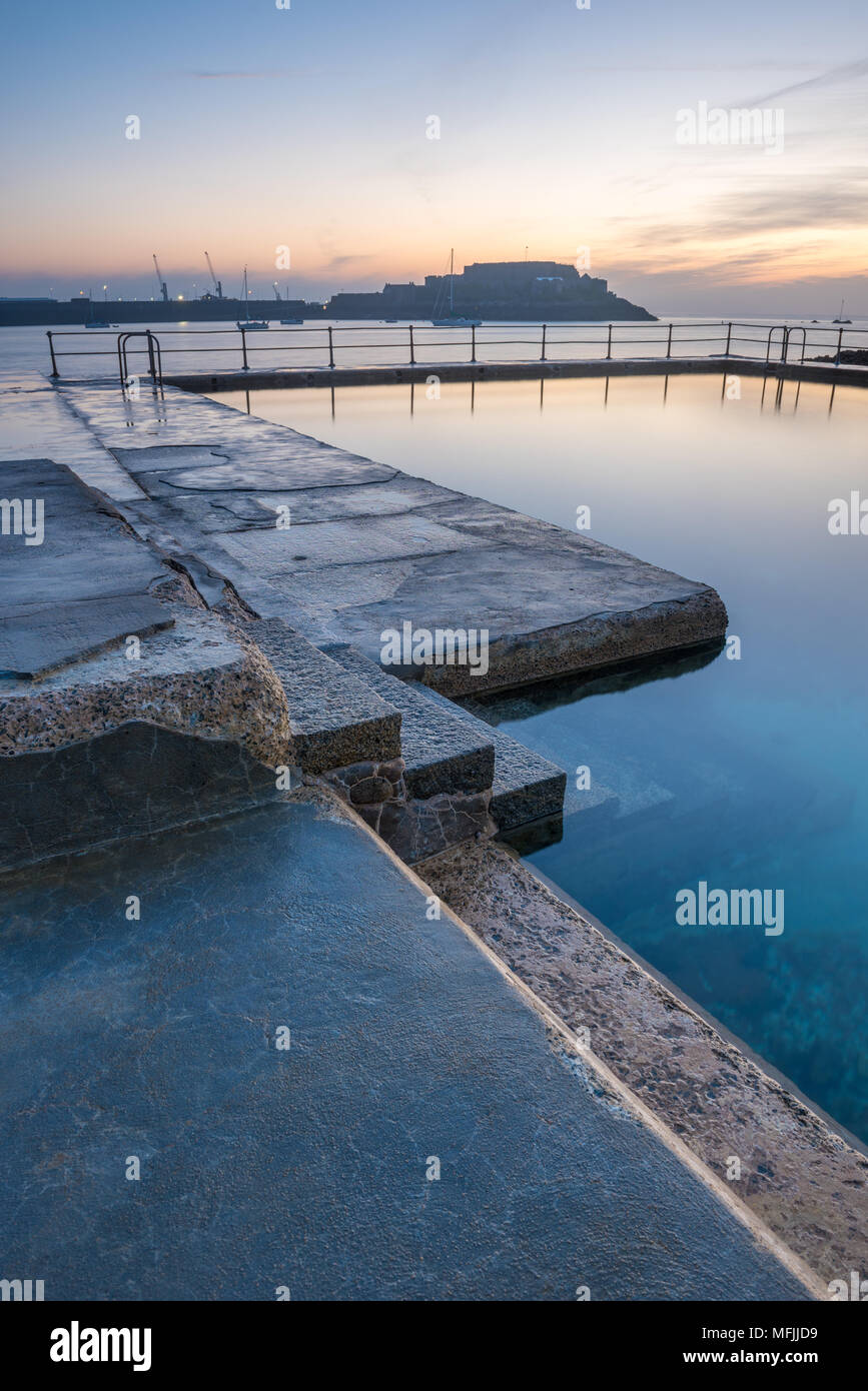 The Bathing Pools at La Vallette, St. Peters Port, Guernsey, Channel ...