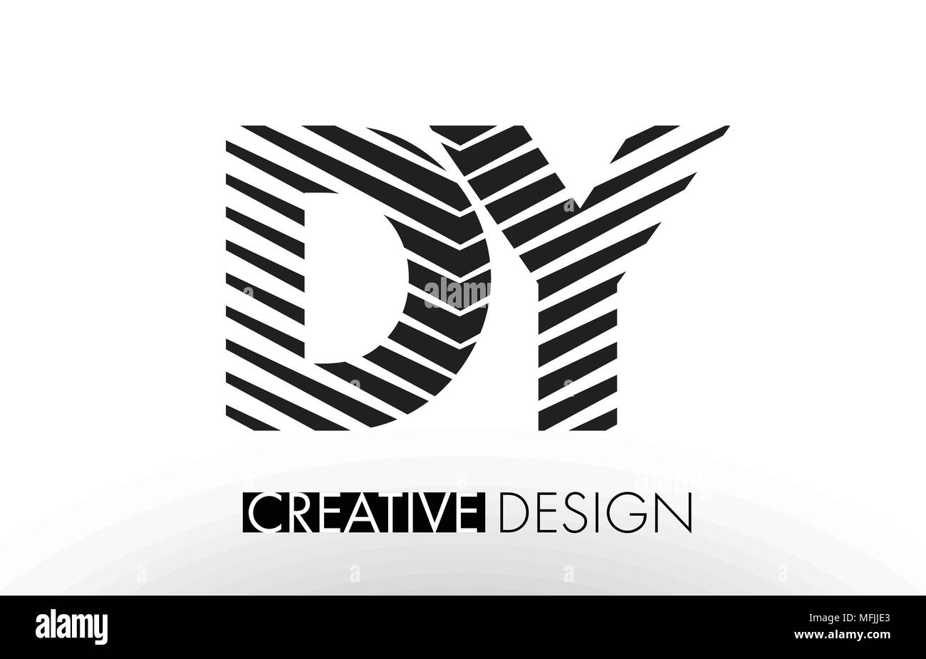 DY D Y Lines Letter Design with Creative Elegant Zebra Vector ...